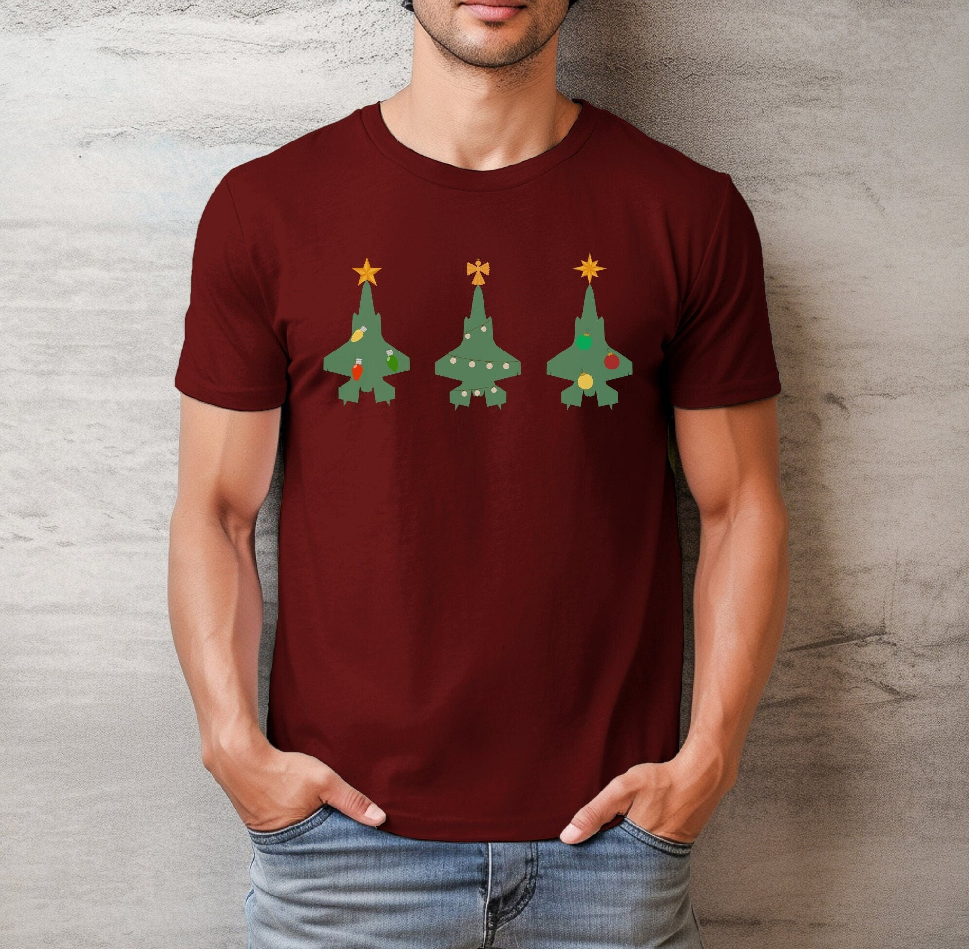 F-35 Fighter Pilot Christmas, Funny Air Force Holiday Party T-shirt ...