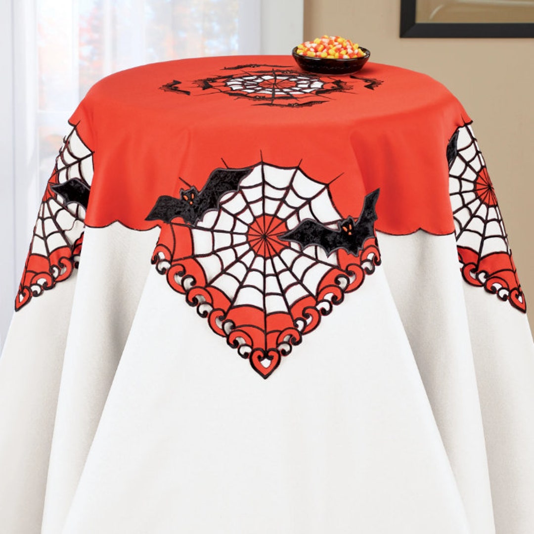 Embroidered Flying Bats Cut-work Table Linens Square - Etsy