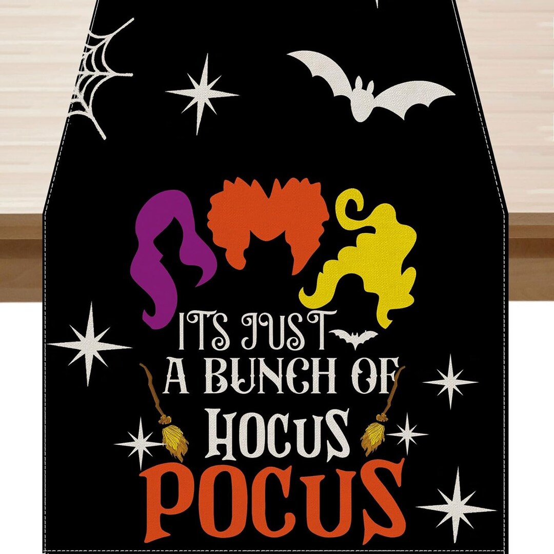 Halloween Black Hocus Pocus Table Runner Table Decoration - Etsy