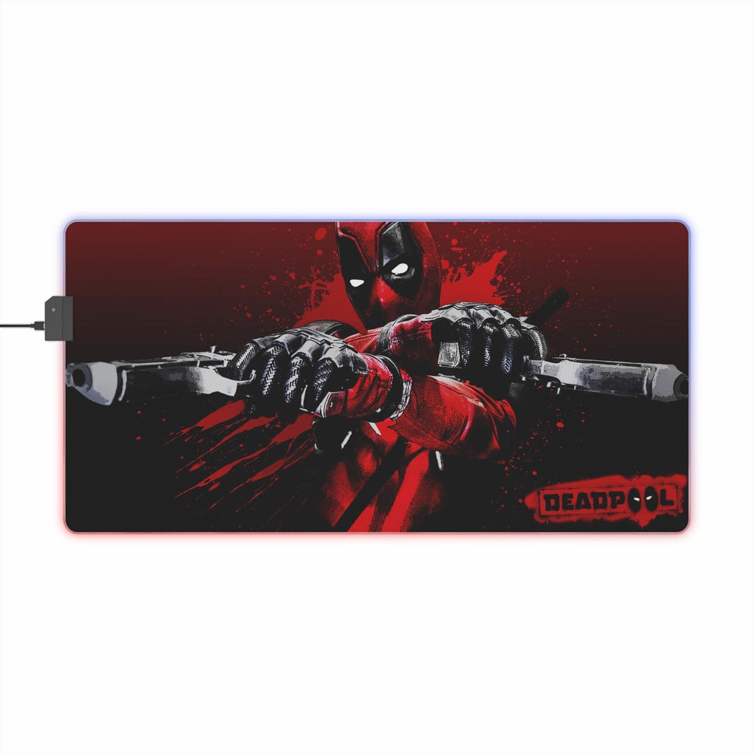 Deadpool LED Gaming Mouse Pad High-resolution Fan Art, RGB Lighting, XL ...