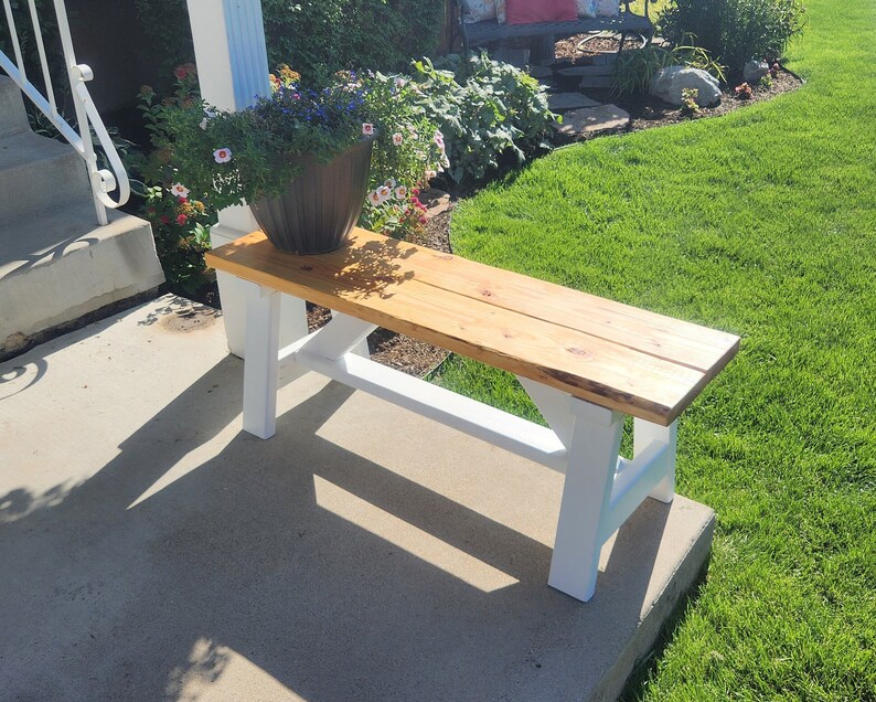 Handcrafted Wooden Bench 3ft Rustic Elegance for Interior and Exterior ...