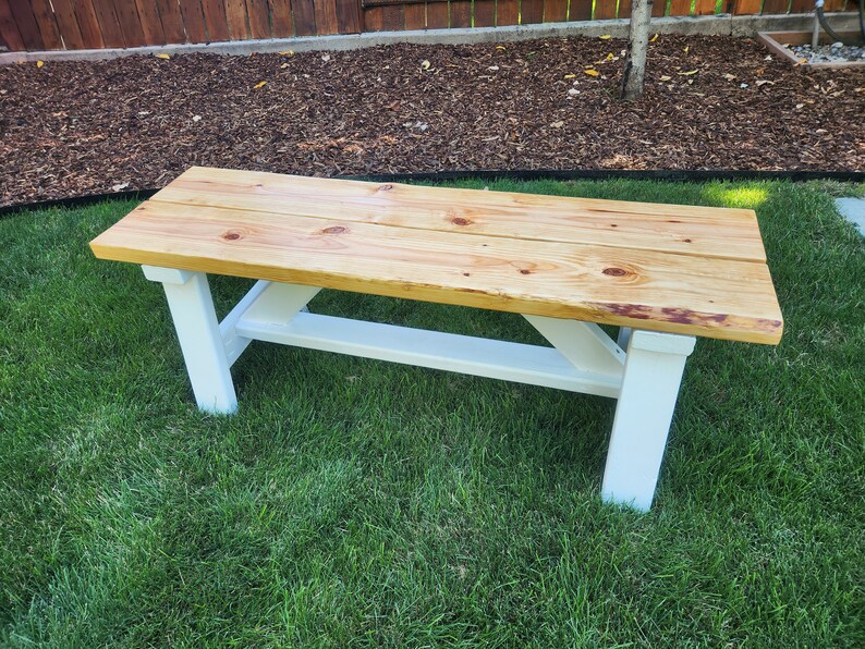 Handcrafted Wooden Bench 3ft Rustic Elegance for Interior and Exterior ...
