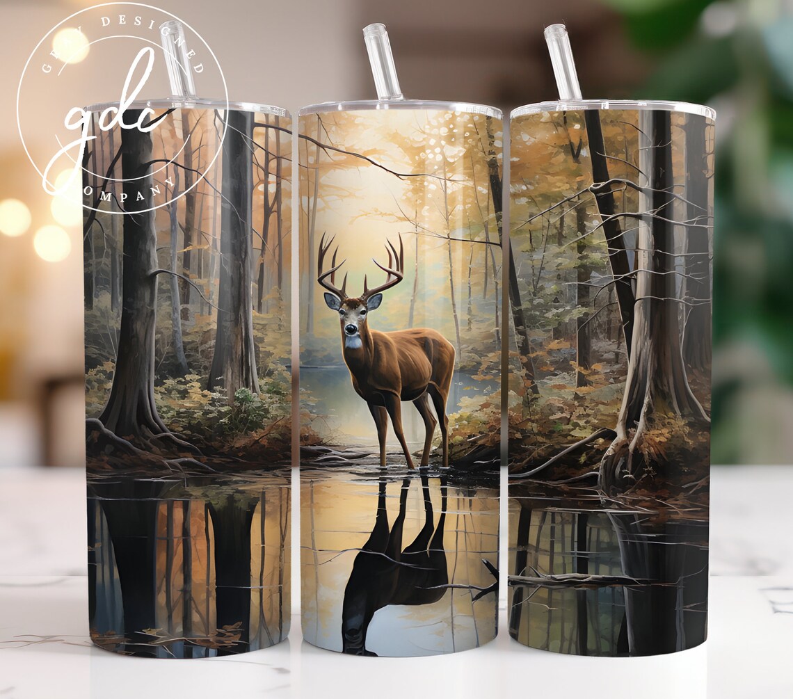 Deer 20 Oz Skinny Tumbler Sublimation Design Digital Download PNG ...