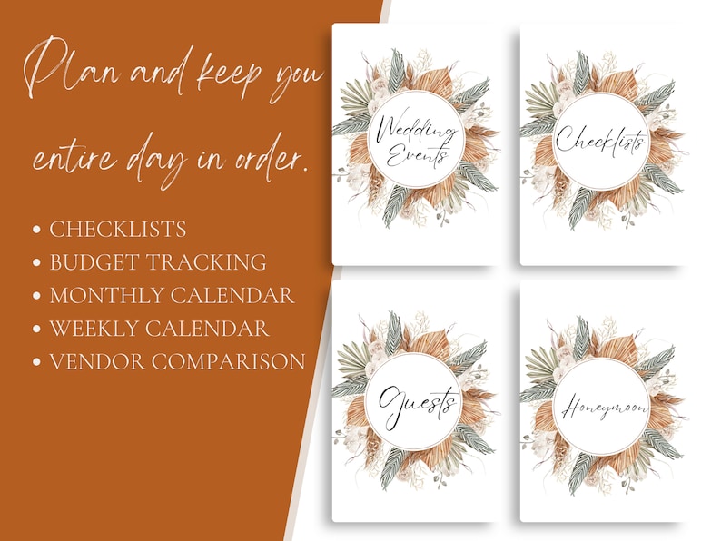 Boho Wedding Planner Printable, Printable Wedding Planner Kit, Wedding ...