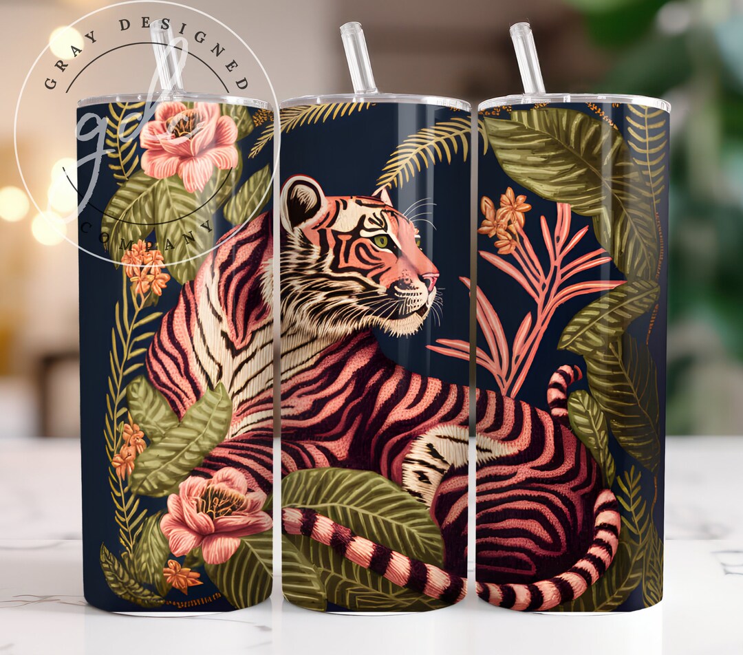 Tiger 20 Oz Skinny Tumbler Wrap Designs Sublimation Design Digital Download PNG Instant DIGITAL ...