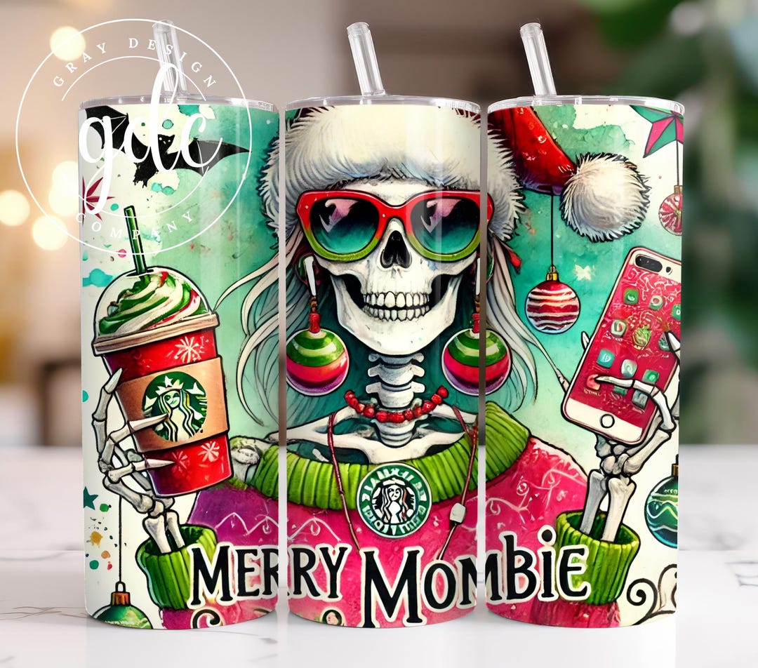Mombie Girl PNG: Funny Mom Skeleton Christmas Tumbler Sublimation ...