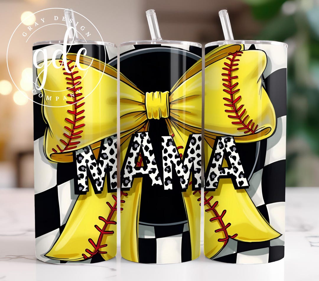 Softball Wrap 20 Oz Skinny Tumbler Wrap Design Sublimation Design ...
