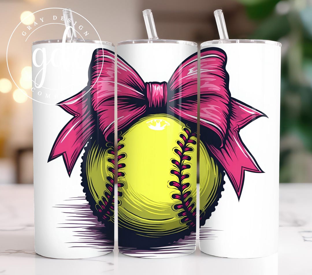 Softball Wrap 20 Oz Skinny Tumbler Wrap Design Sublimation Design ...