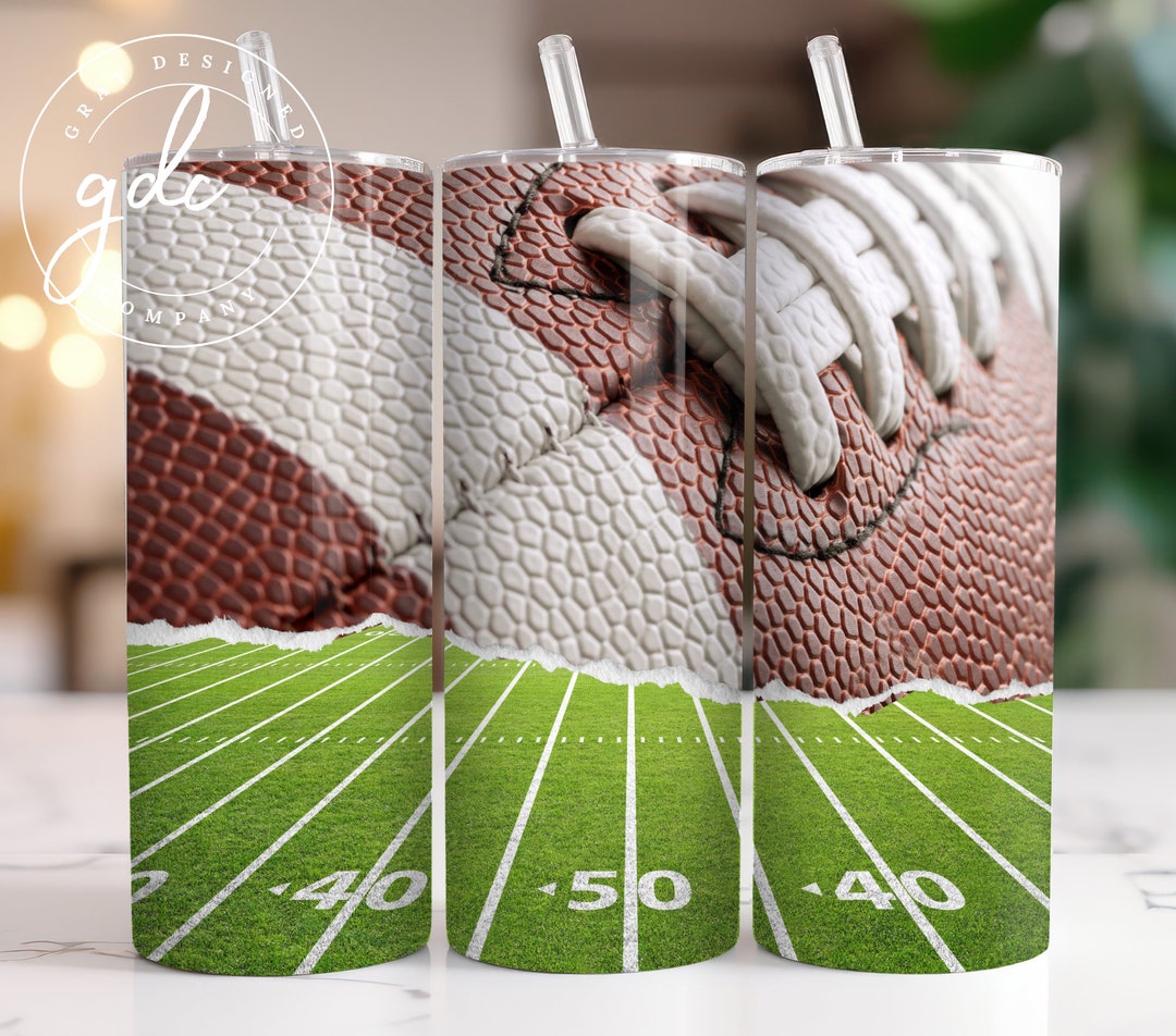 Football Wrap 20 Oz Skinny Tumbler Wrap Design Sublimation Design ...