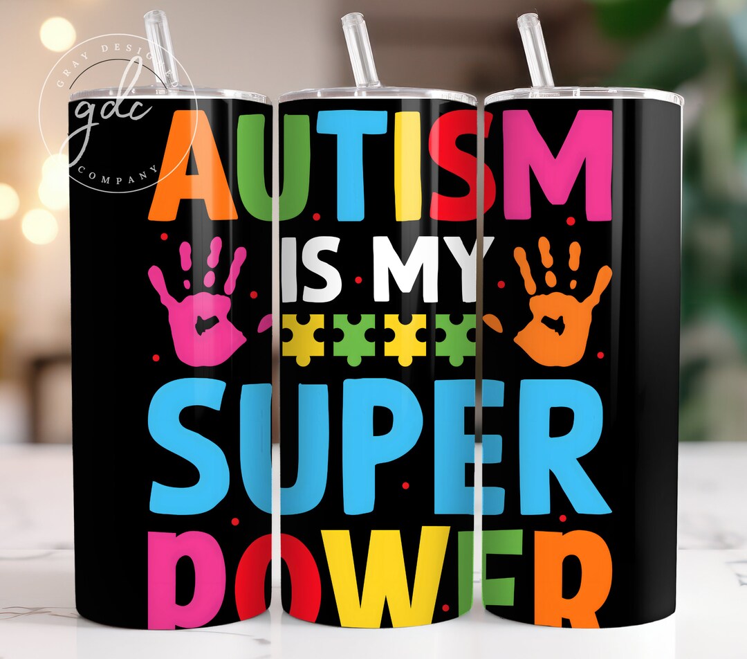 Autism Tumbler PNG, Autism Awareness Tumbler Design-20 Oz Skinny ...