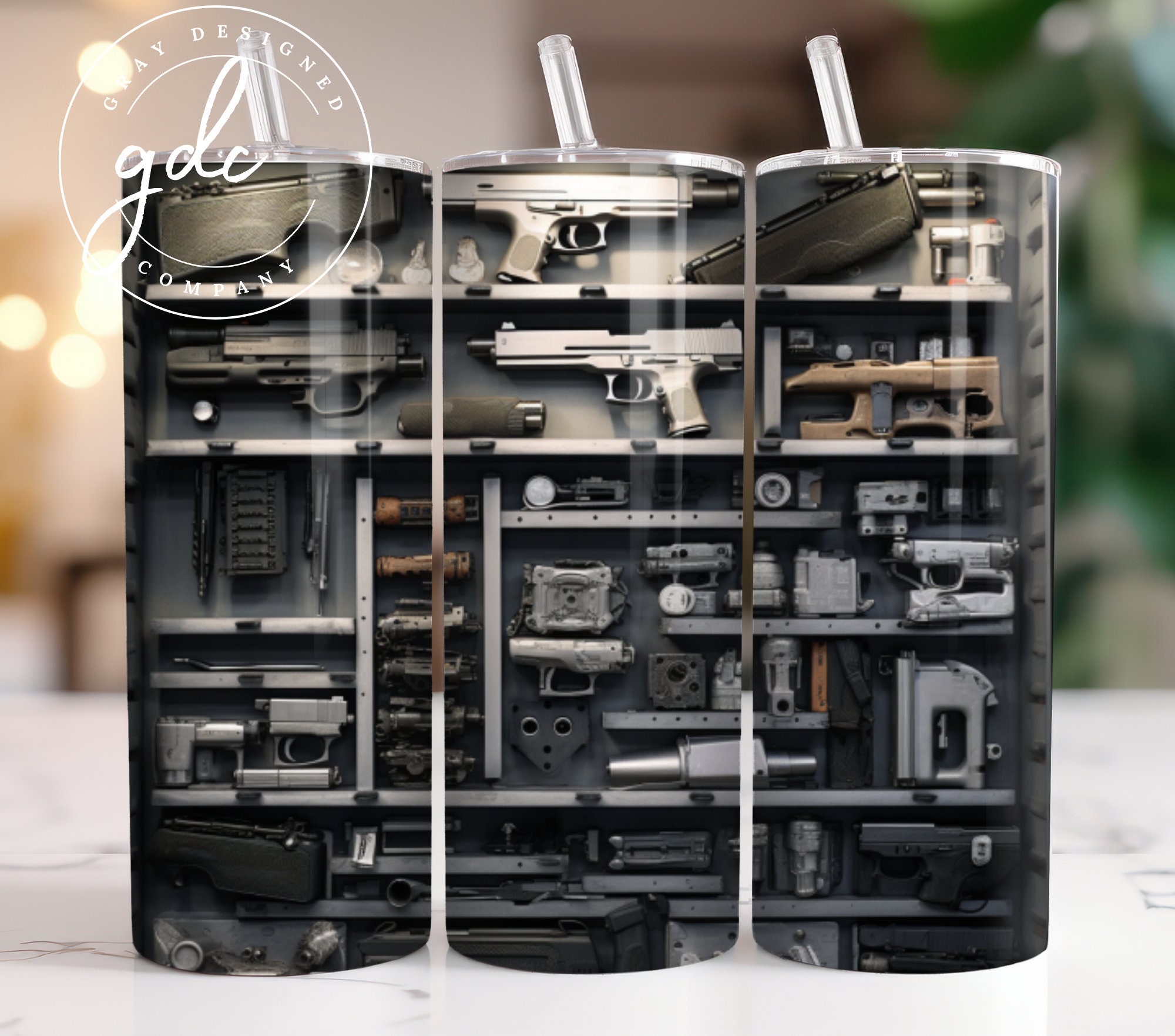 Mechanic Bullet Gun 20oz&30oz Tumbler Wrap Seamless Design, High ...