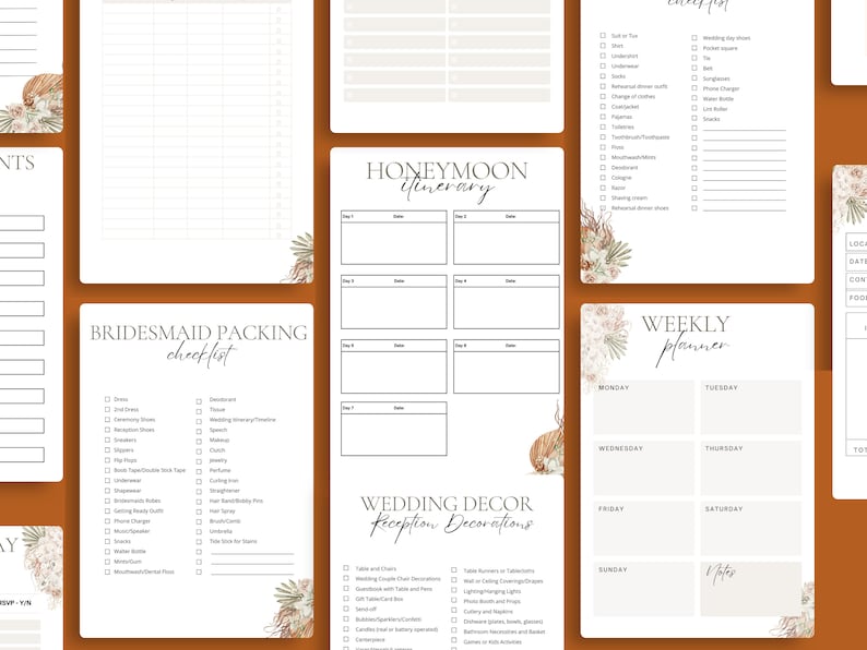 Boho Wedding Planner Printable, Printable Wedding Planner Kit, Wedding ...