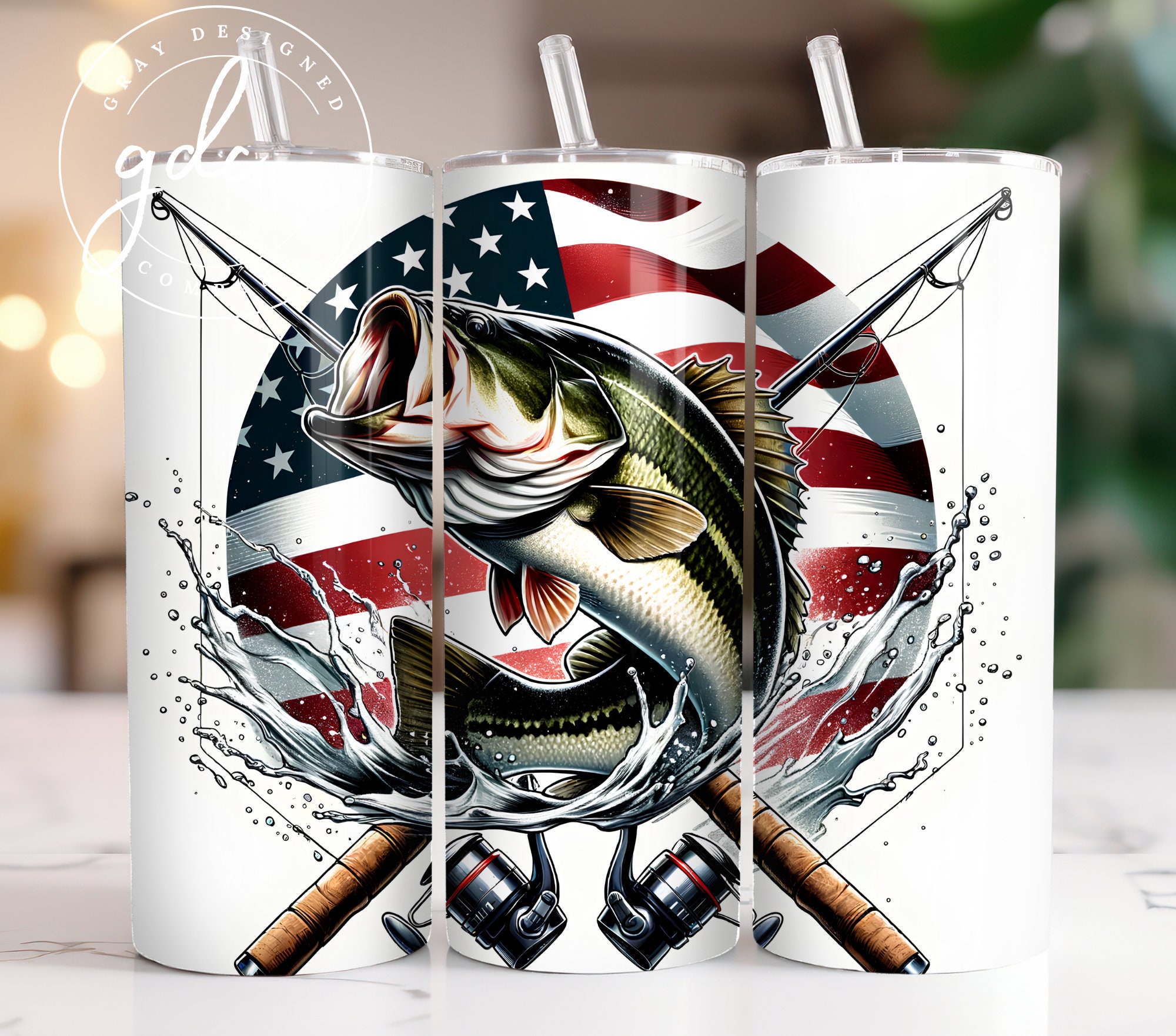 Bass Fish 20 Oz Skinny Tumbler Sublimation Design Digital Download PNG ...