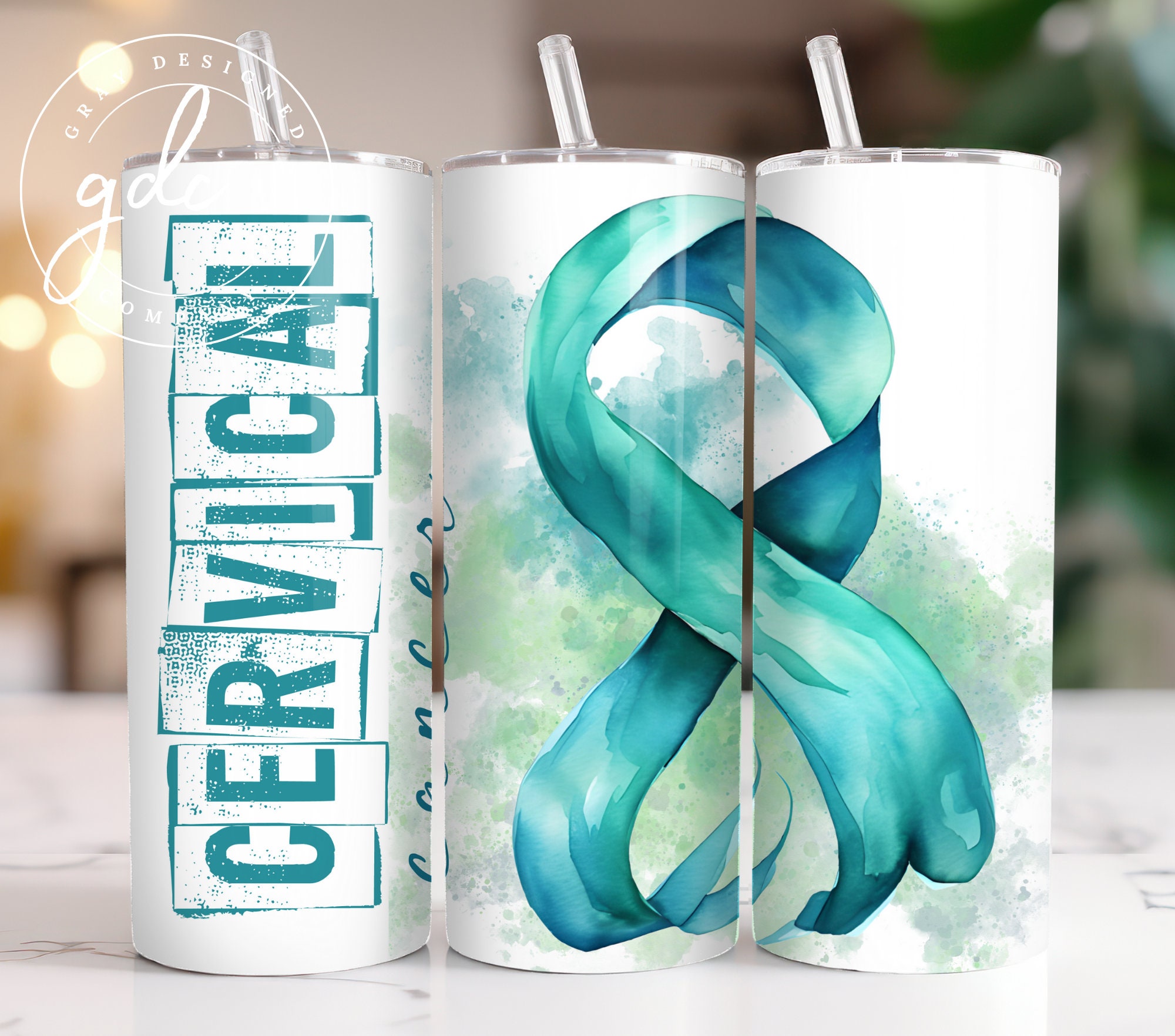 Cervical Cancer Tumbler PNG, Cancer Awareness Tumbler Design-20 Oz ...