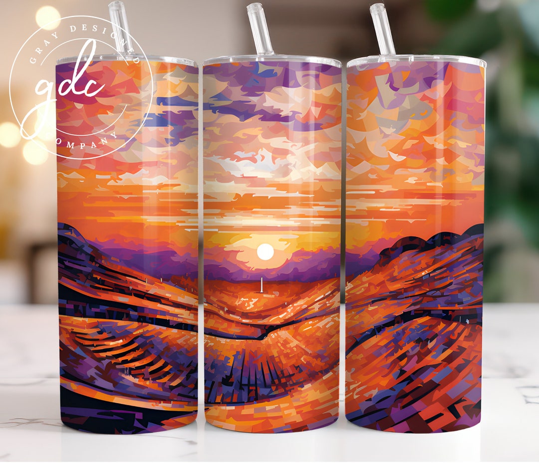 Sunset Tumbler Wrap: 20 Oz Skinny Sublimation Design (digital Download ...