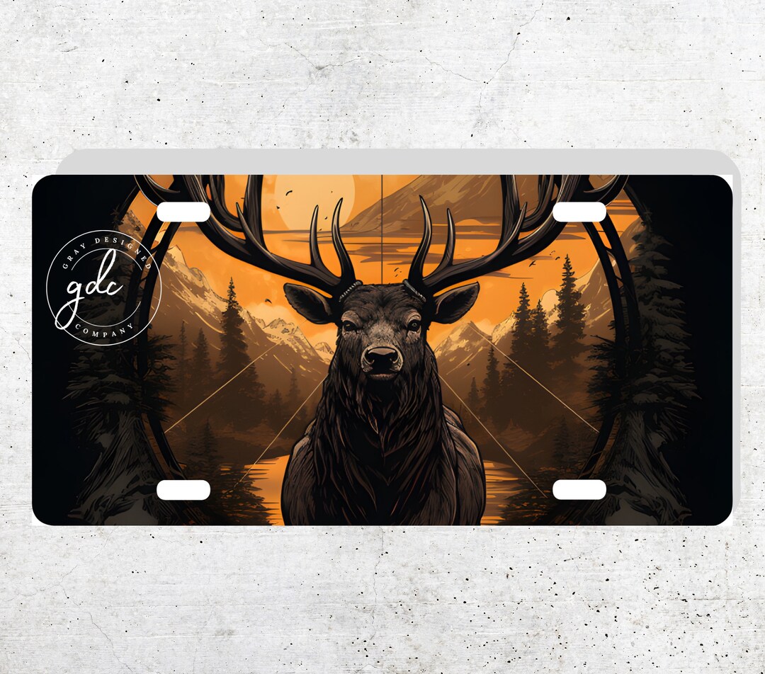 Deer License Plate Sublimation Design Digital Download PNG Instant ...