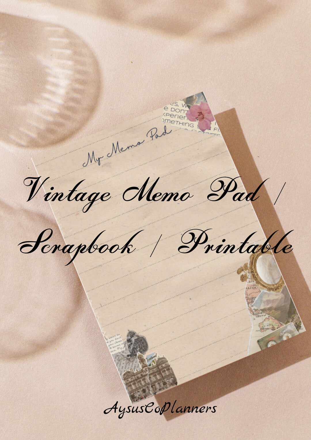 My Memo Pad Vintage | Scrapbook | Printable - Etsy