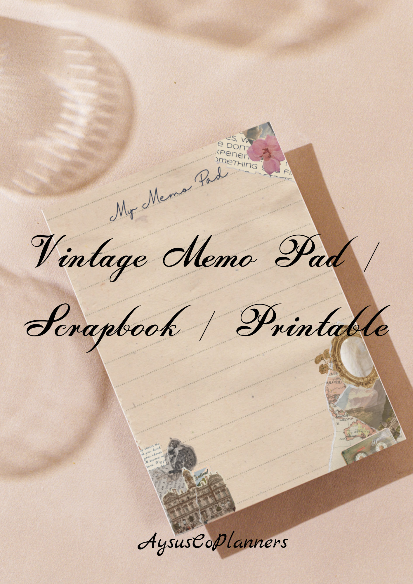 My Memo Pad Vintage Scrapbook Printable - Etsy