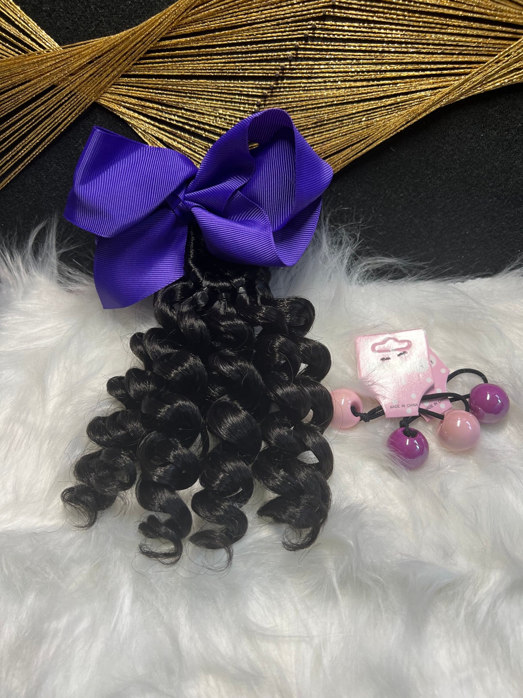 Curly Ponytail for Kids, an Adjustable 8inches Ponytail With Bow for ...