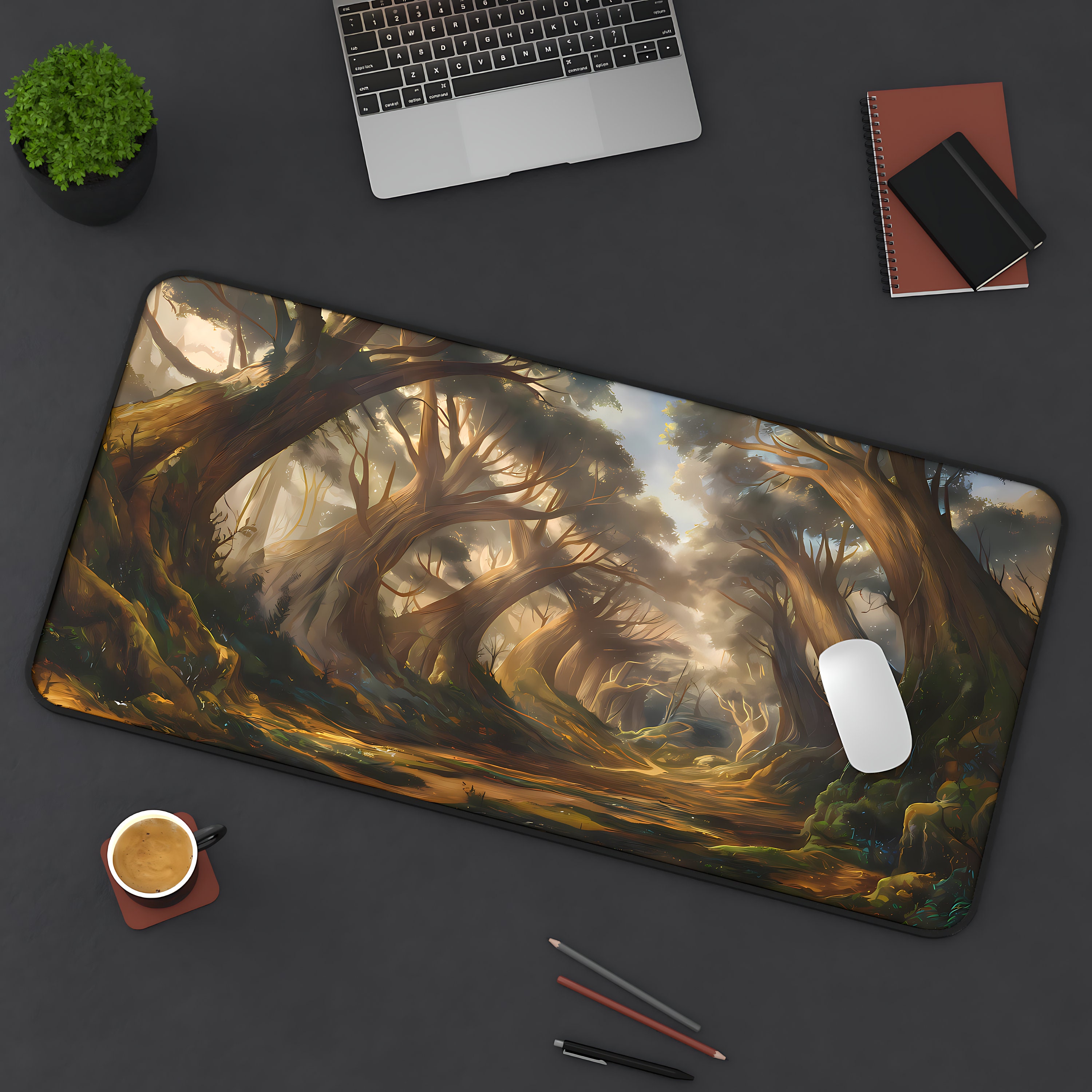 Forest Playmat 31x15.5 MTG Playmat With Zones Computer Mat Laptop Mat ...