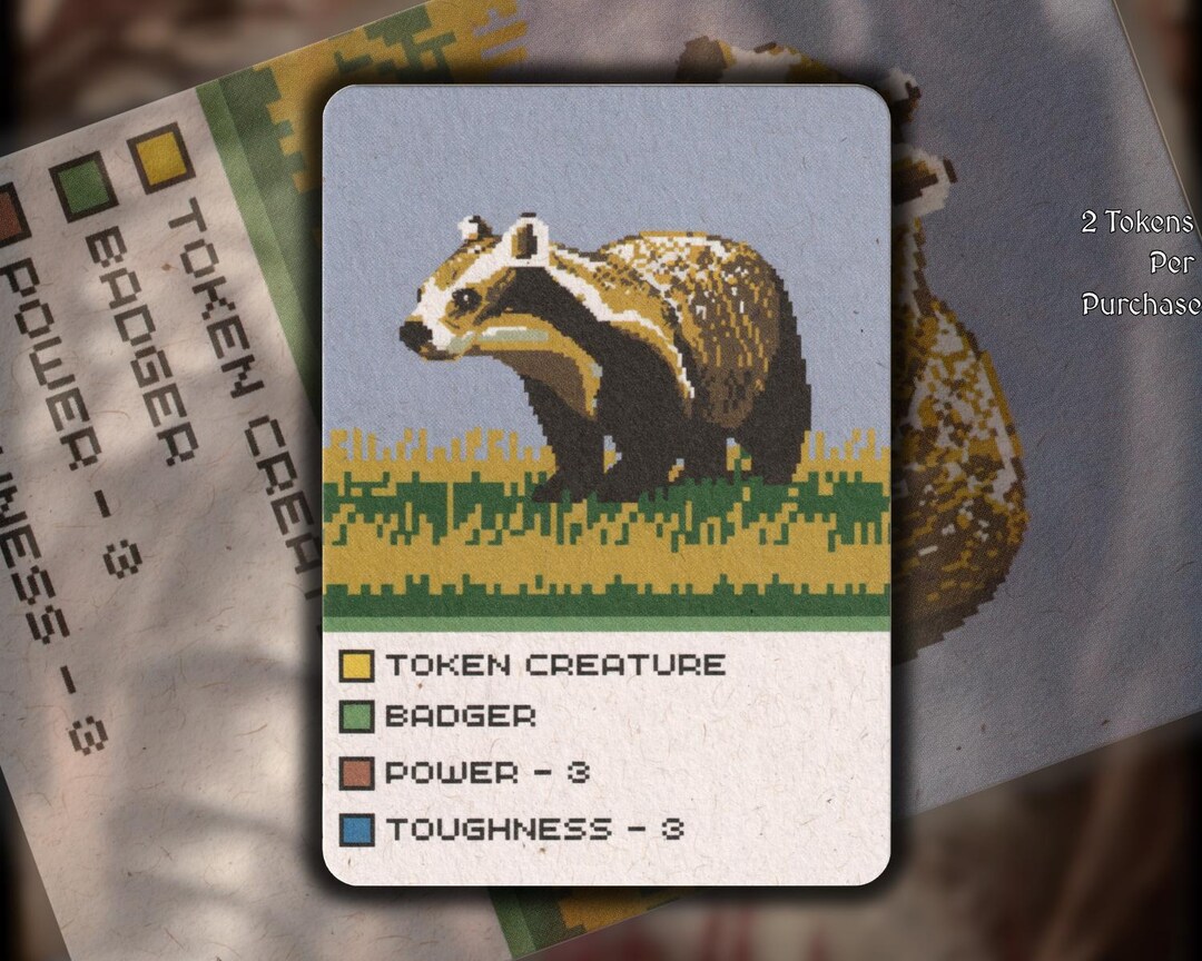 2x Badger MTG Token: Retro Pixel Art - Etsy