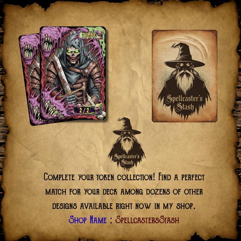 2x Zombie MTG Token - Etsy