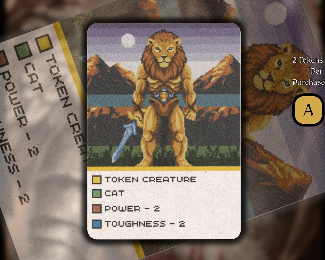 2x Cat MTG Token: Retro Pixel Art - Etsy