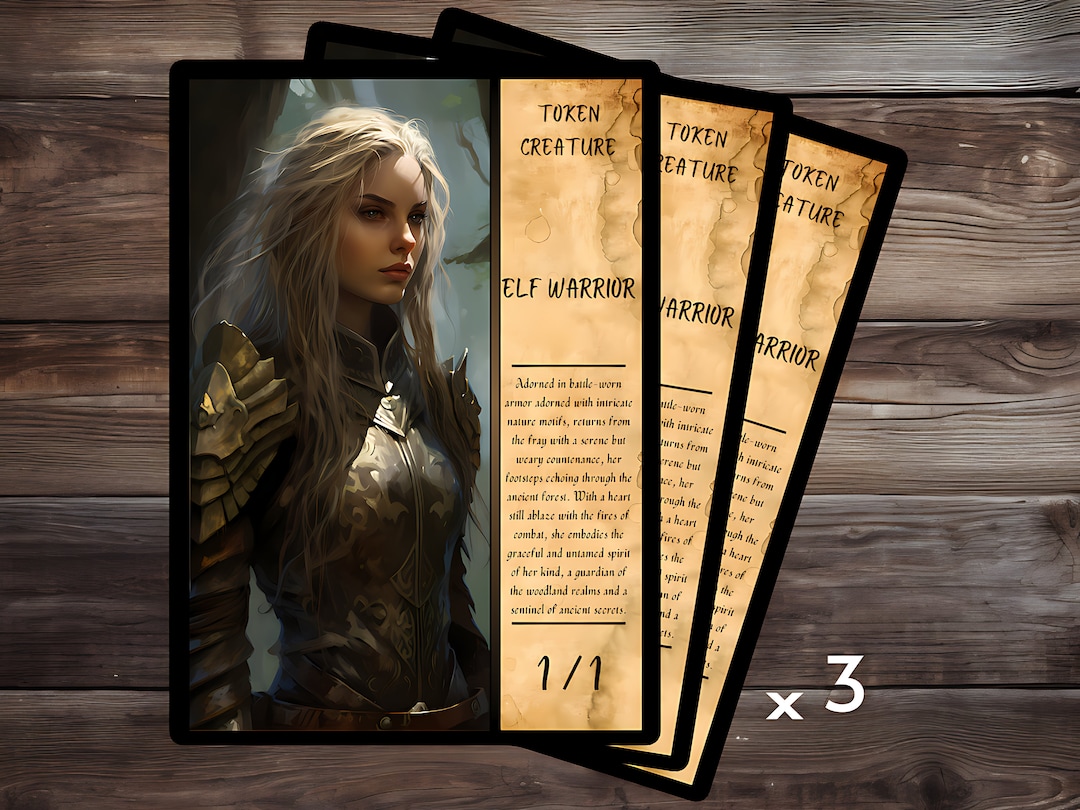 Elf Warrior MTG Token X3 - Etsy