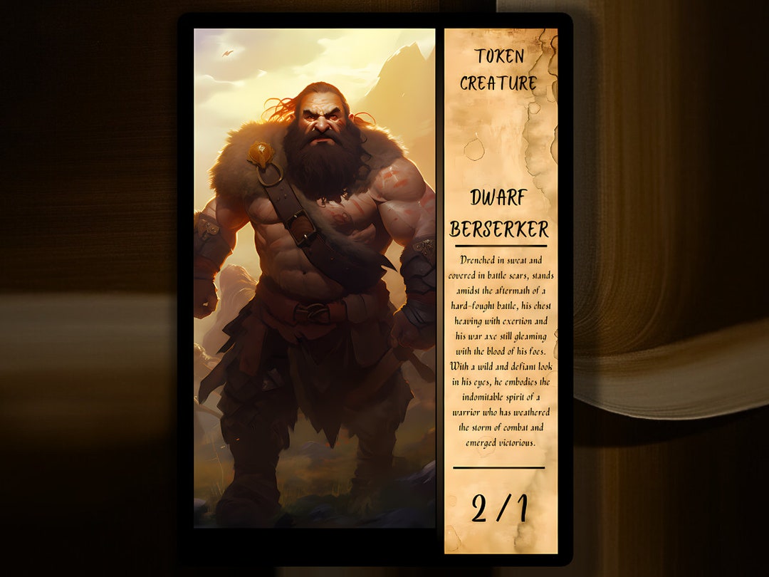 Dwarf Berserker MTG Token X3 Description - Etsy