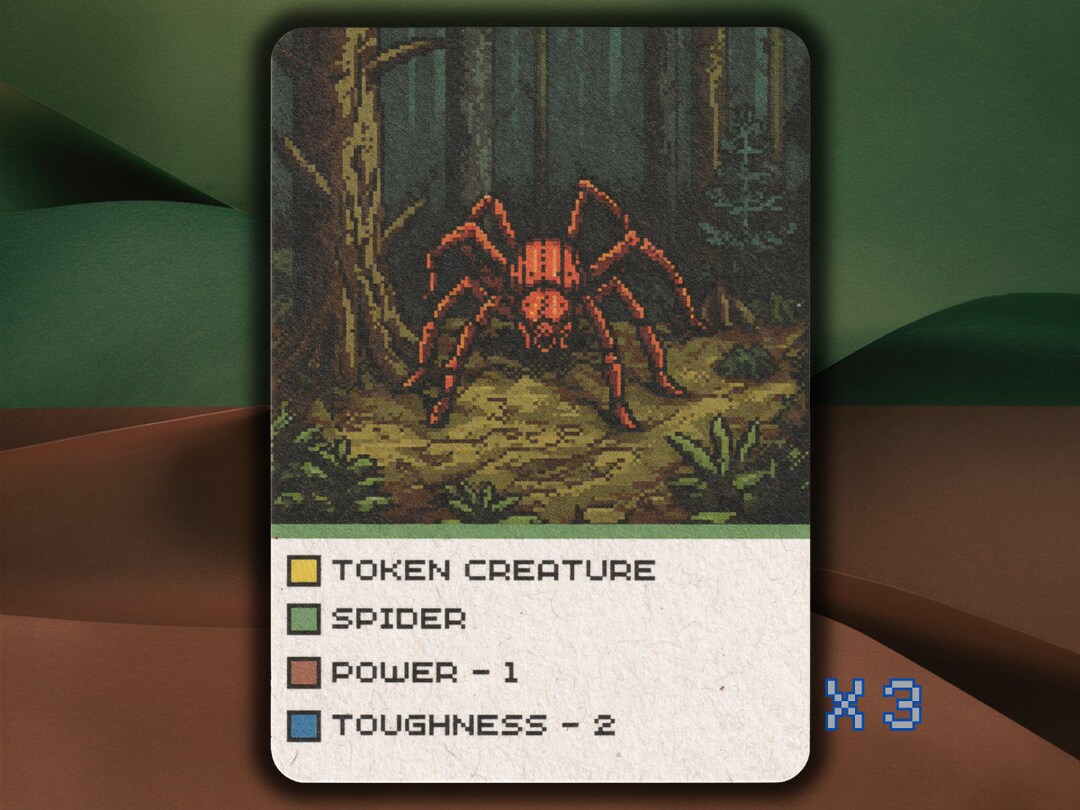 Spider MTG Token X3 Retro - Etsy