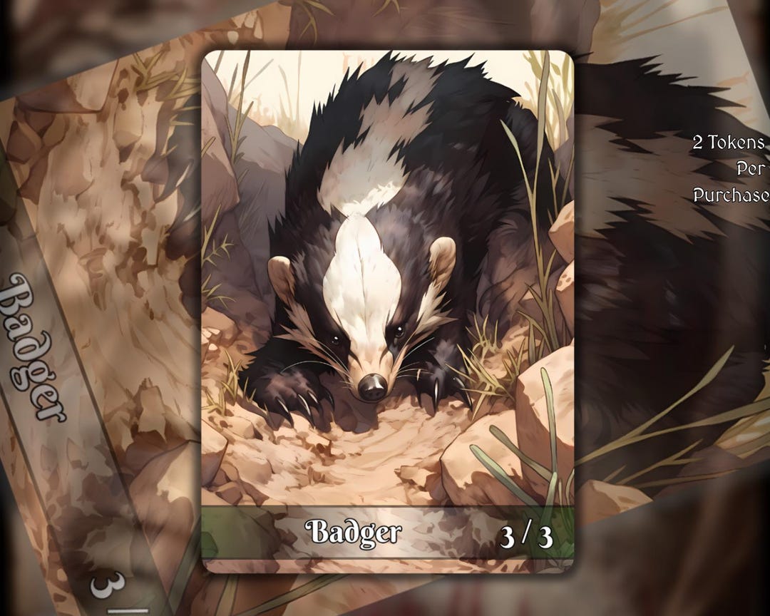 2x Badger MTG Token, Anime Art - Etsy