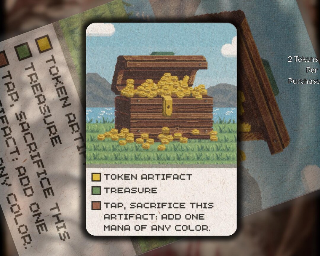 2x Treasure MTG Token: Retro Pixel Art - Etsy