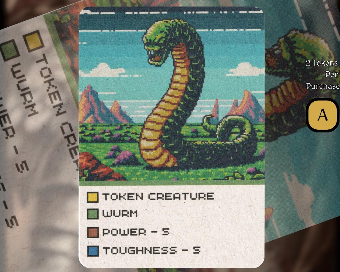 2x Wurm MTG Token: Retro Pixel Art - Etsy