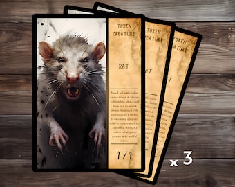 Rat Token Custom Altered MTG Magic the Gathering Fantasy Board Game ...
