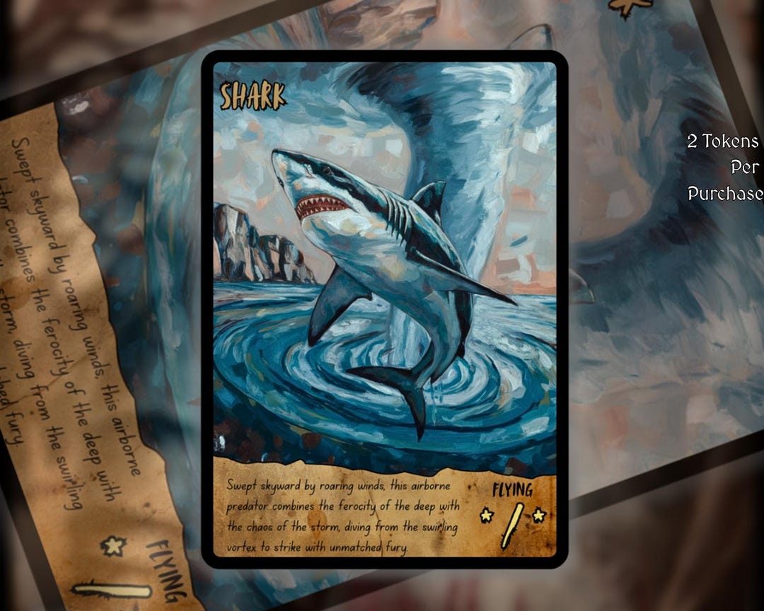 2x Shark MTG Token: Old Scroll Art - Etsy