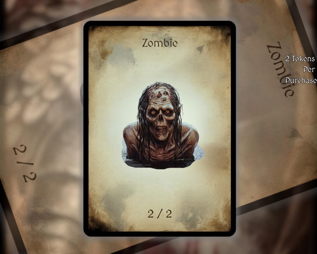 2x Zombie MTG Token: Minimalist Art - Etsy