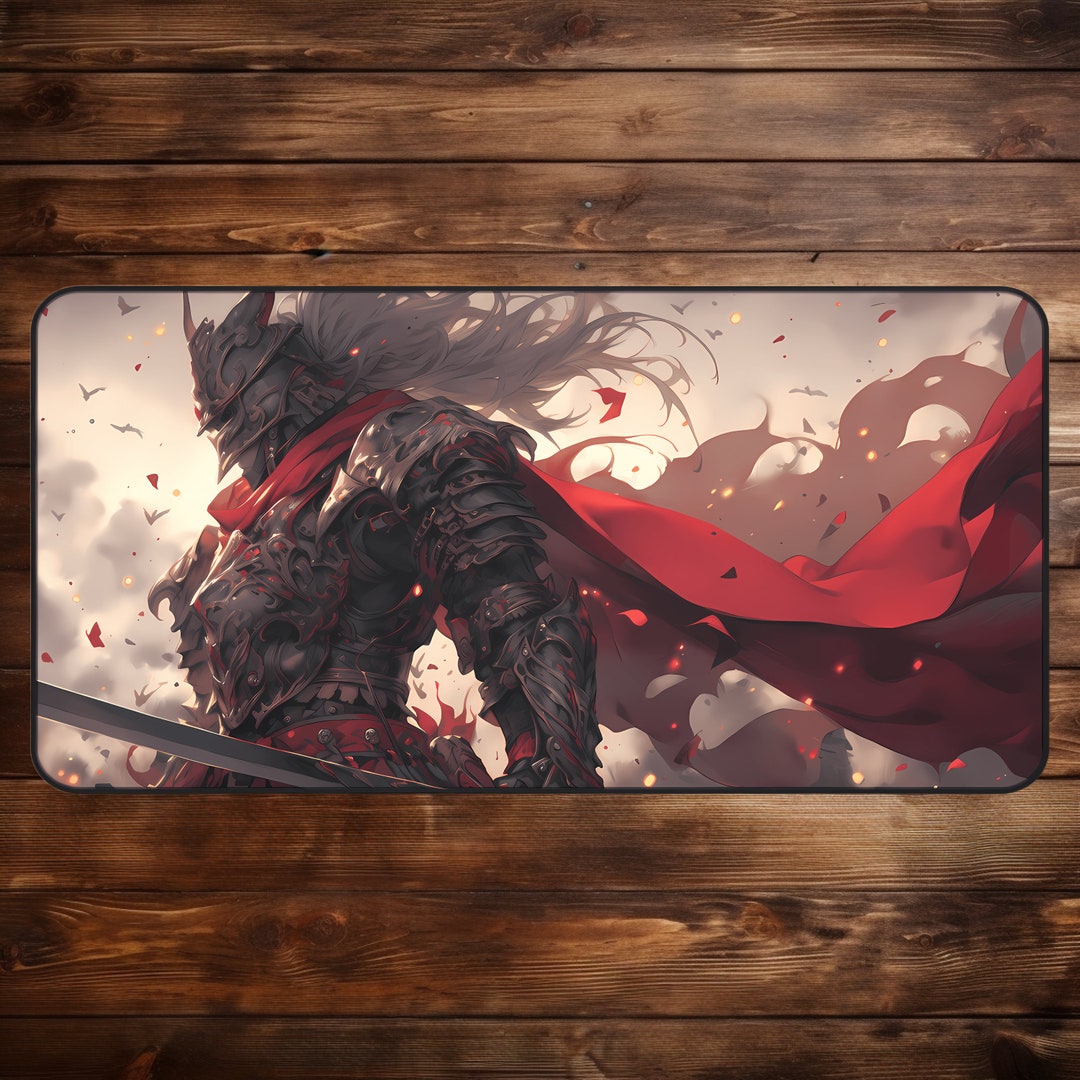 Warrior Anime Playmat 31x15.5 MTG Playmat With Zones Computer Mat ...
