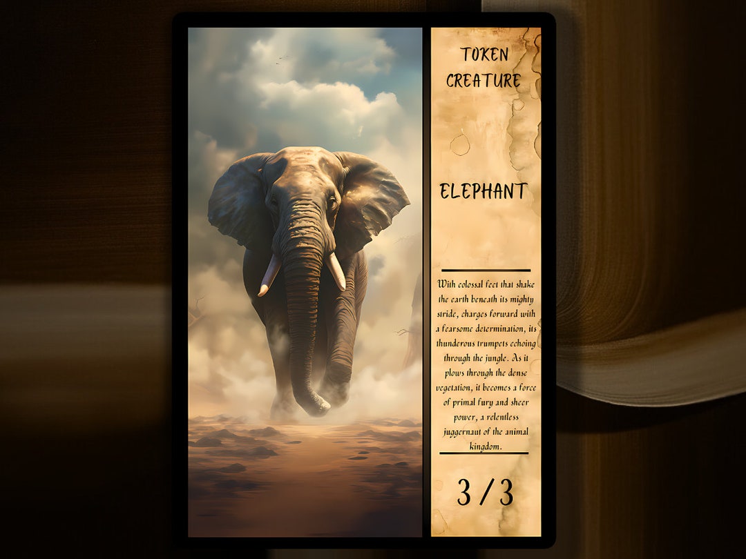 Elephant MTG Token X3 Description - Etsy