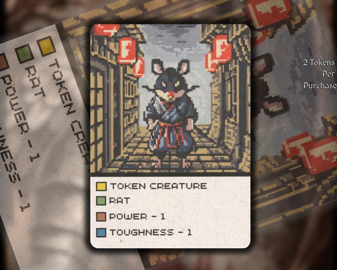 2x Rat MTG Token: Retro Pixel Art - Etsy