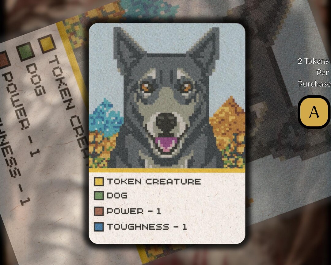 2x Dog MTG Token: Retro Pixel Art - Etsy
