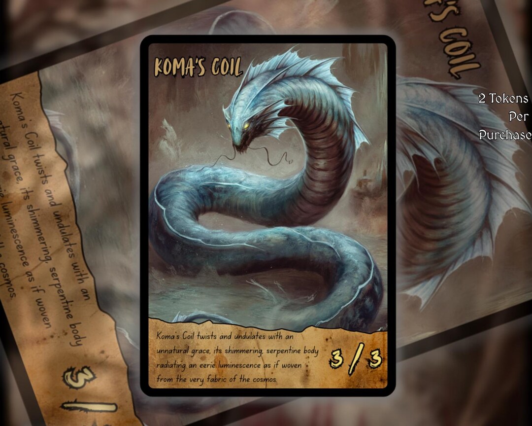 2x Koma's Coil MTG Token: Old Scroll Art - Etsy