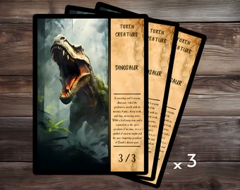 Dinosaur Beast Token Custom Altered MTG Magic the Gathering Fantasy ...
