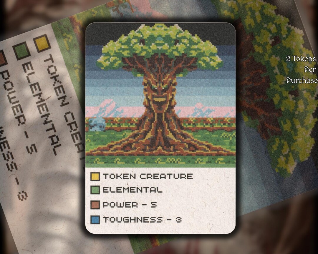 2x Elemental MTG Token: Retro Pixel Art - Etsy