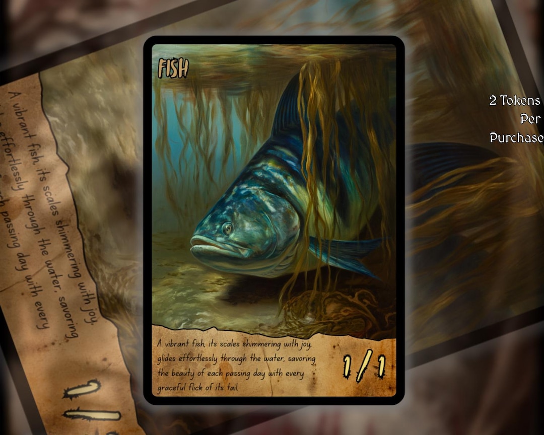 2x Fish MTG Token: Old Scroll Art - Etsy