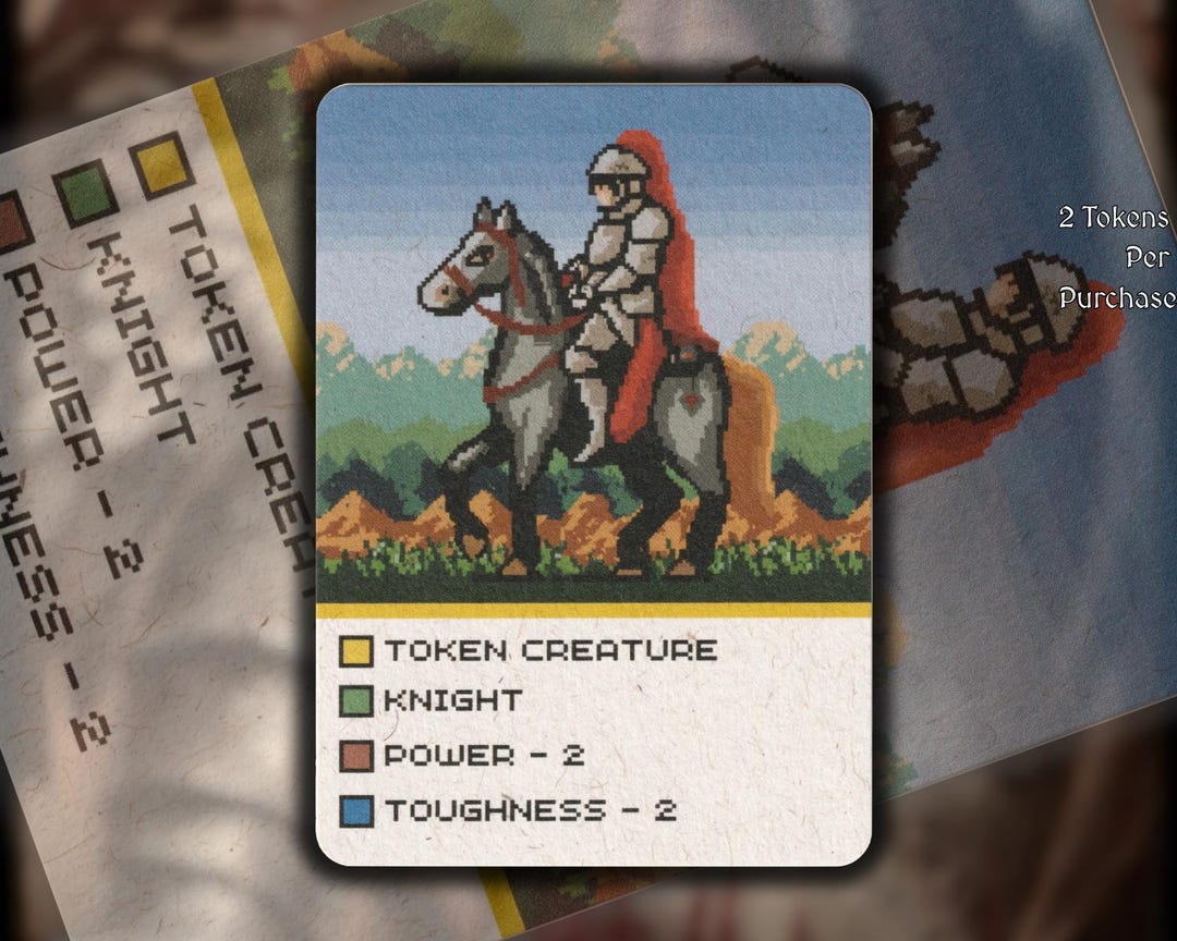 2x Knight MTG Token: Retro Pixel Art - Etsy