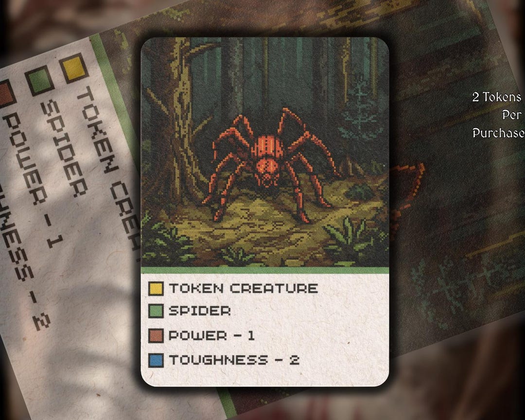 2x Spider MTG Token: Retro Pixel Art - Etsy
