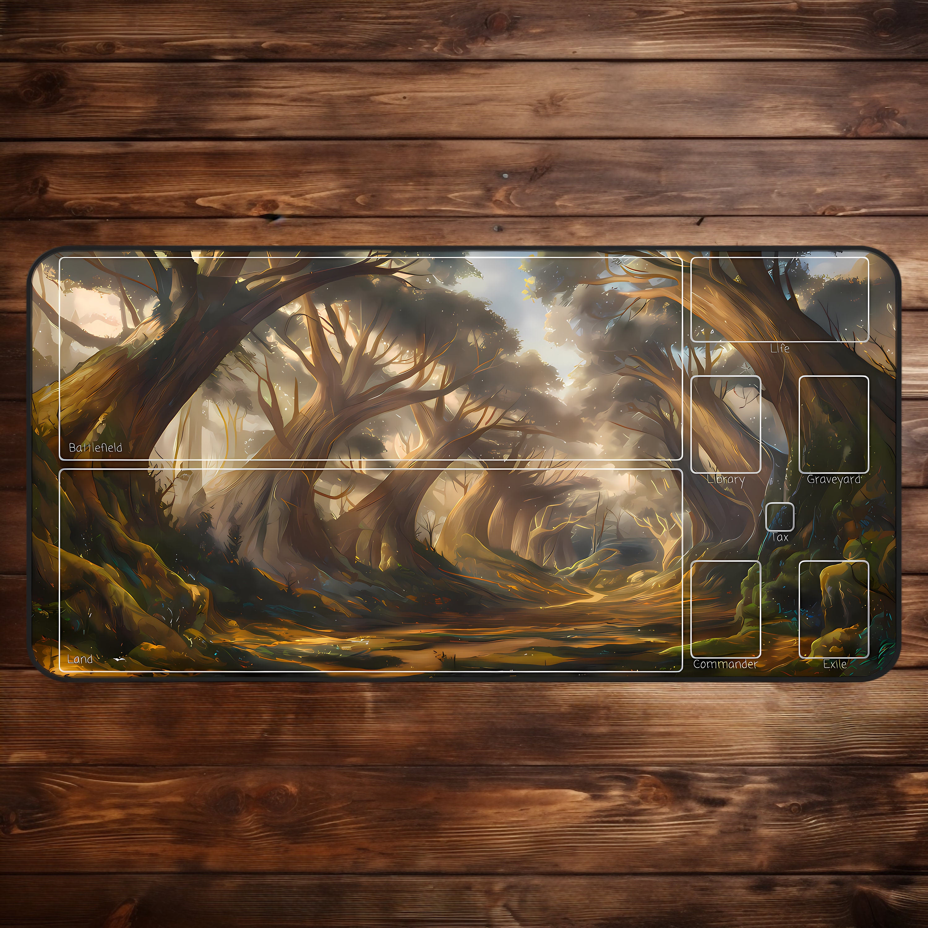 Forest Playmat 31x15.5 MTG Playmat With Zones Computer Mat Laptop Mat ...