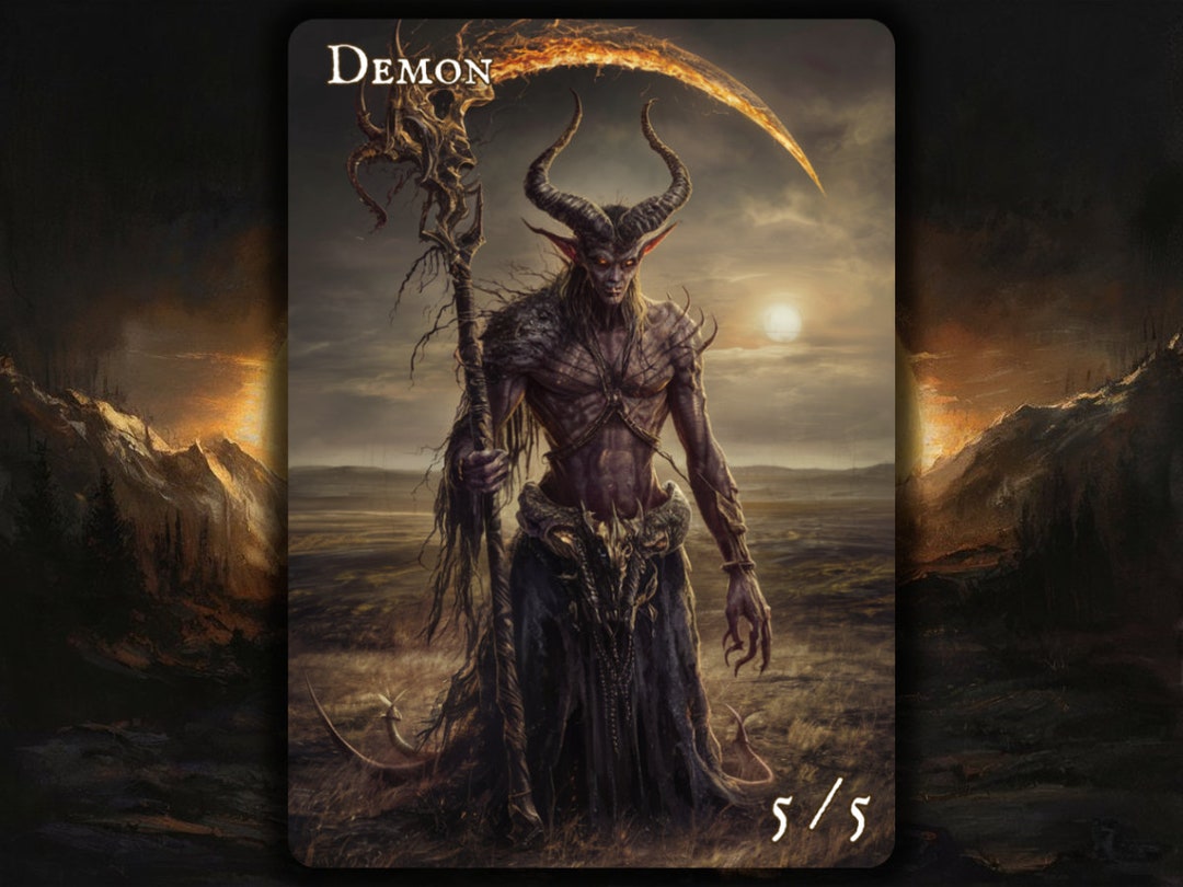 Demon MTG Token X3 , Painted - Etsy