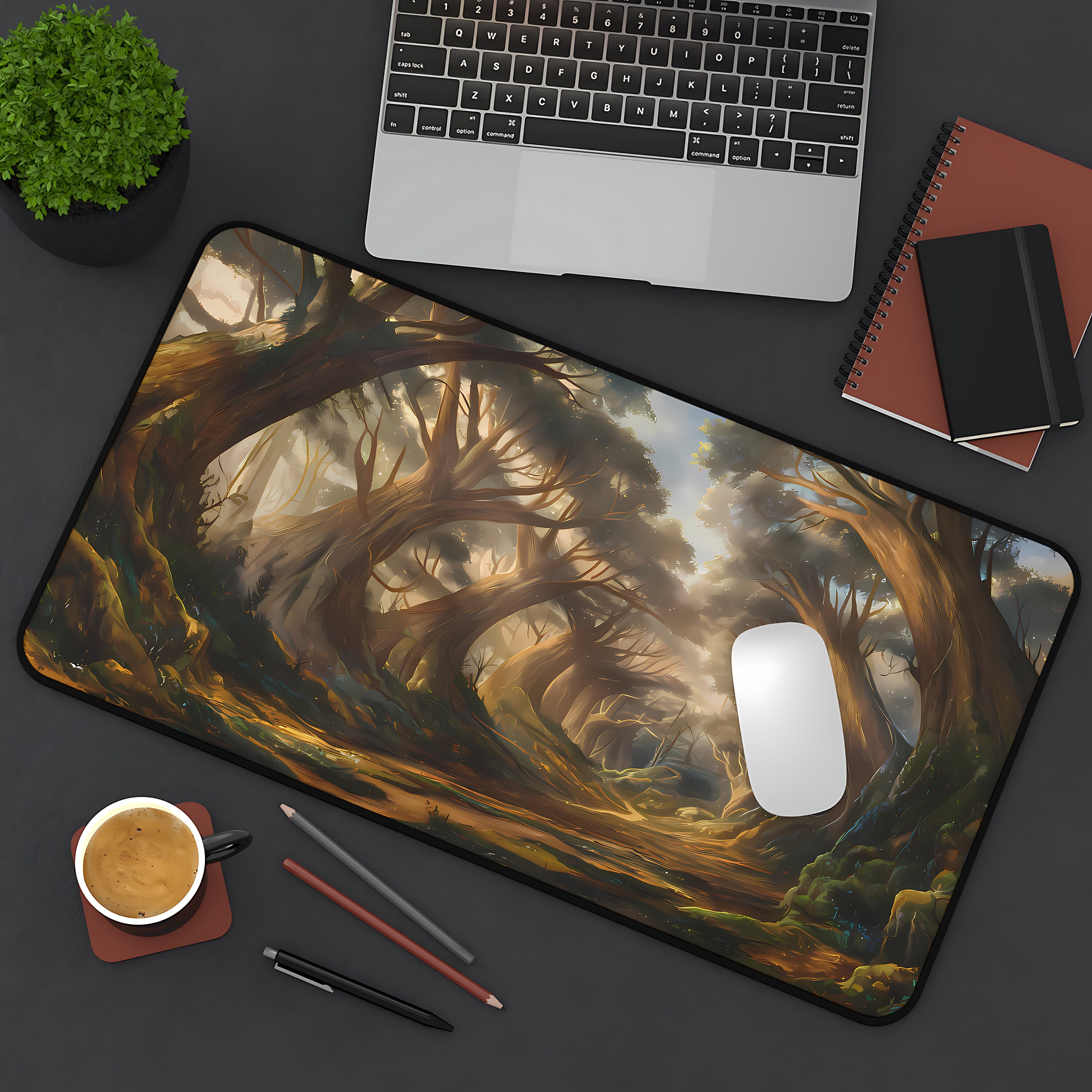 Forest Playmat 31x15.5 MTG Playmat With Zones Computer Mat Laptop Mat ...