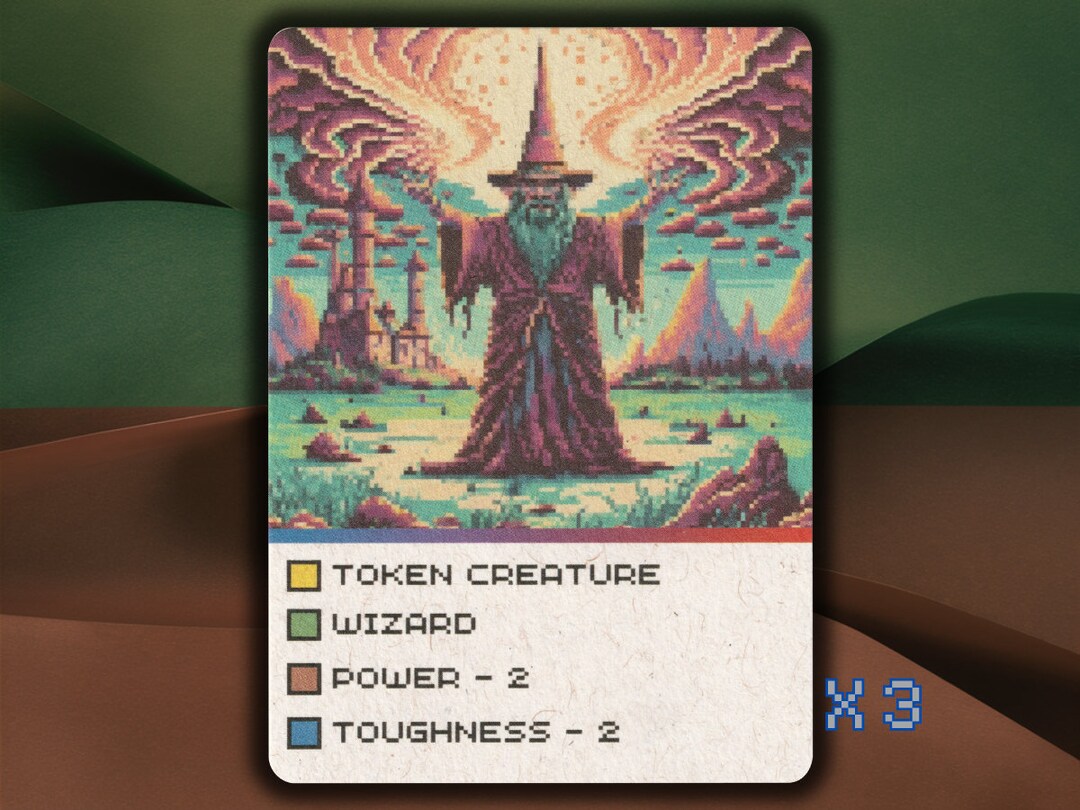 Wizard MTG Token X3 Retro - Etsy